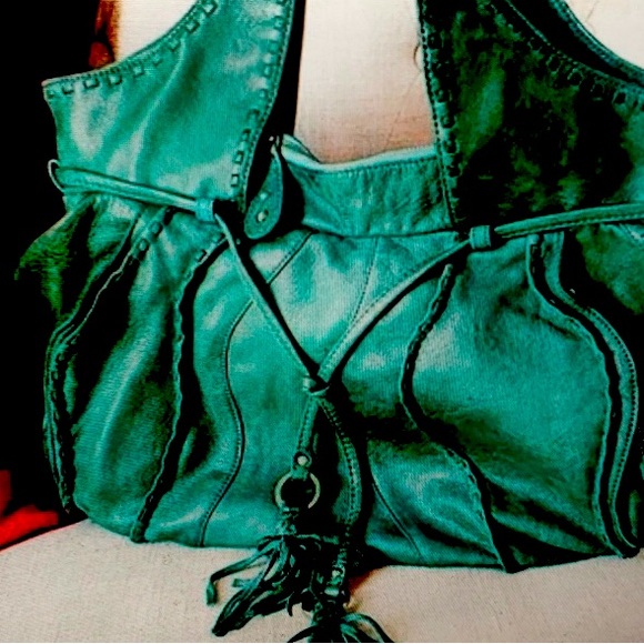 Junior Drake | Bags | Vintage Junior Drake Green Leather Boho Shoulder ...